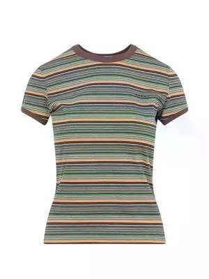 Marni Striped Embroidered Logo T-shirt