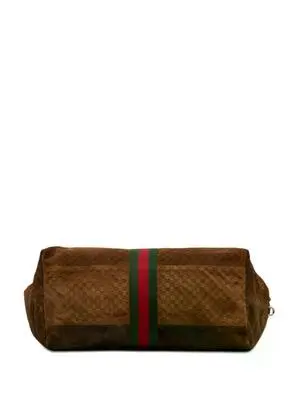 Gucci Large Gg Suede Web Tote Bag