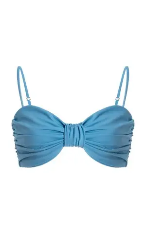 Sea Carmella Draped Bikini Top - Blue