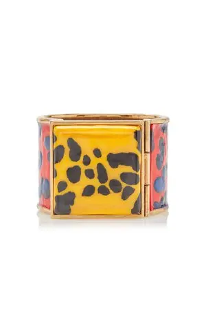 Dries Van Noten Patterned Enamel Cuff Bracelet
