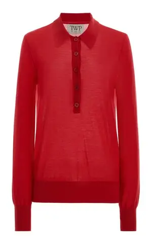 TWP Uma Cashmere Henley - Red