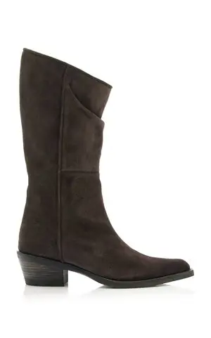 Khaite Clive Suede Knee Boots - Brown