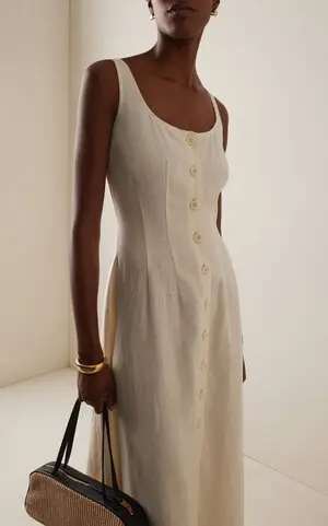 DL1961 Montauk Sleeveless Linen Maxi Dress - Ivory