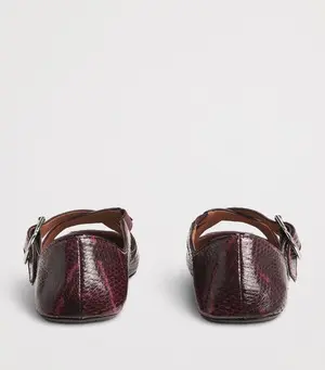 Alaïa Snakeskin Criss-cross Ballet Flats - Red