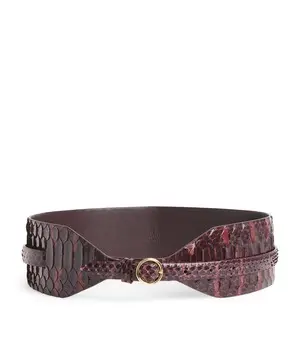 Alaïa Wide Leather Belt - Red
