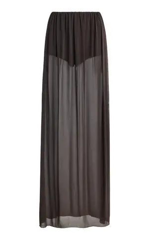 MORE NOIR Aria Jersey Maxi Skirt - Brown