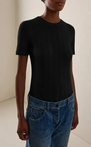 THE ROW Etina Ribbed Cotton T-shirt