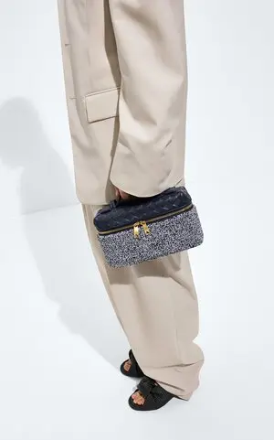 Bottega Veneta Leather And Raffia Vanity Case