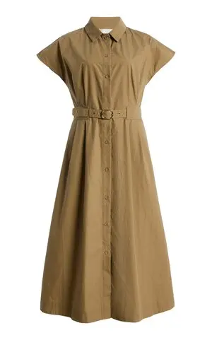 Cara Cara Sawyer Belted Cotton Midi Dress - Khaki