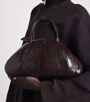 Alaïa Small Snakeskin Top Handle Bag - Red