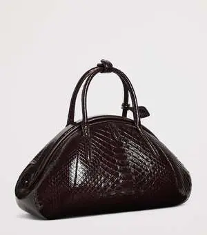 Alaïa Small Snakeskin Top Handle Bag - Red
