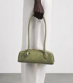 Alaïa Le Teckel Shoulder Bag In Snakeskin - Brown