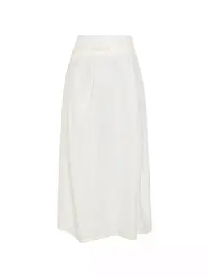 MAISON MARGIELA Lace-trim Pleated Midi Skirt - White