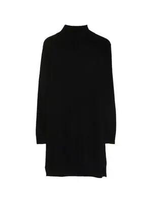 SERGIO MORETTI FIRENZE Ribbed Knit High-neck Mini Dress - Black