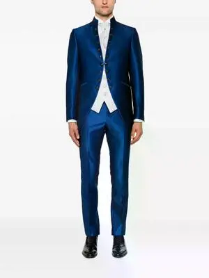 CARLO PIGNATELLI Mandarin-collar Suit - Blue