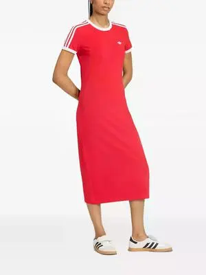 Adidas 3-stripes Midi Dress - Red