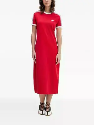 Adidas 3-stripes Midi Dress - Red