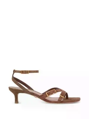 POTAMY Suede Sandals With Decorative Buckle Detail