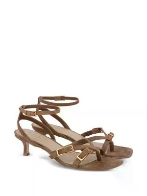 POTAMY Suede Sandals With Decorative Buckle Detail