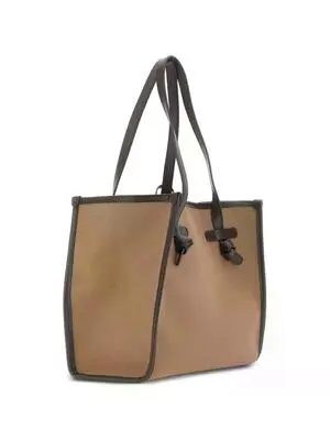 MARCELLA CLUB Medium Canvas Shoulder Bag With Leather Trim