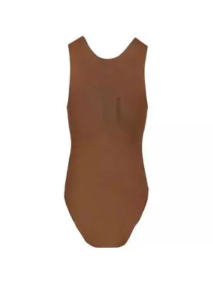 TALLER MARMO Sahara Lace-up Fringed Swimsuit - Brown