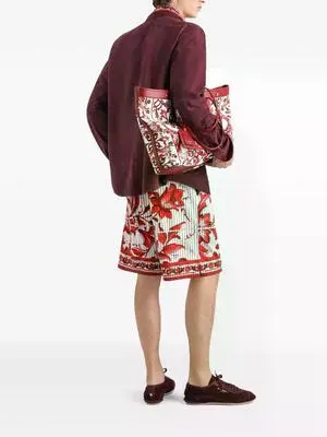 Dolce & Gabbana Majolica-print Striped Poplin Bermuda Shorts