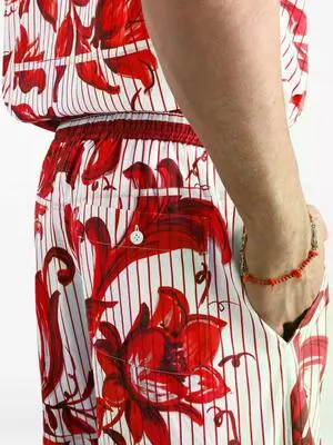 Dolce & Gabbana Majolica-print Striped Poplin Bermuda Shorts