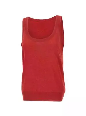 KAOS Ribbed-trim Knitted Top - Red