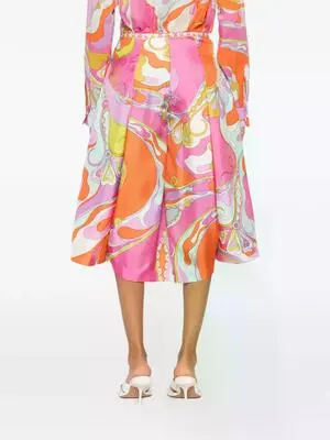 Emilio Pucci Silk Iride Print Trousers