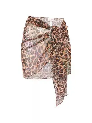 MC2 SAINT BARTH Sery Leopard-print Paisley-pattern Sarong - Neutrals