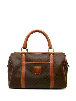 Celine Macadam Coated Canvas Boston Bag - Brown
