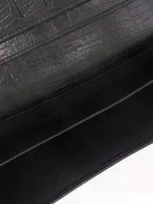 Gucci 20th Century Textured Leather Bamboo Wallet Long Wallets