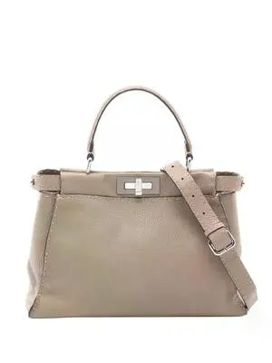 Fendi Selleria Peekaboo Iconic Satchel - Brown