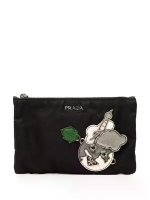 Prada Saffiano Trimmed Tessuto Robot Pouch