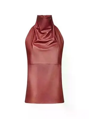 TWP Draped Leather Top - Red