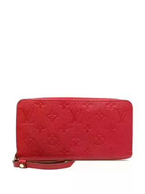 LOUIS VUITTON 2015 Monogram Empreinte Zippy Wallet Long Wallets - Red