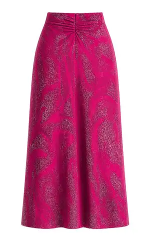 MARGHERITA MACCAPANI Pretty Cotton-blend Jacquard Midi Skirt - Multi