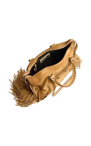 Balenciaga Le City Small Fringed Suede Bag