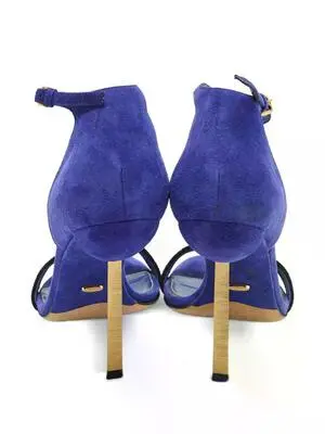 SERGIO ROSSI Embellished Ankle-strap Stiletto Sandals - Blue