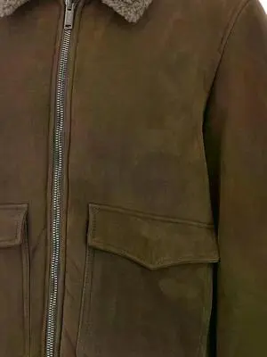 VOLFAGLI FIRENZE Brunelleschi Shearling-collar Suede Jacket