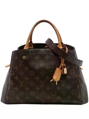 LOUIS VUITTON Monogram Montaigne Mm Satchel - Brown