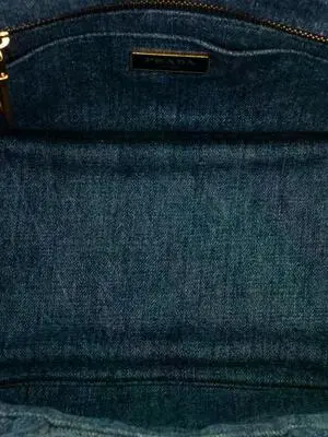 Prada Small Denim Canapa Logo Satchel
