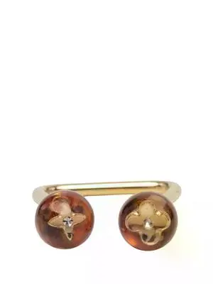 LOUIS VUITTON Resin Crystal Inclusion Fleur Bubble Cocktail Ring - Gold