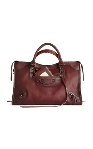 Balenciaga Le City Medium Leather Bag - Red