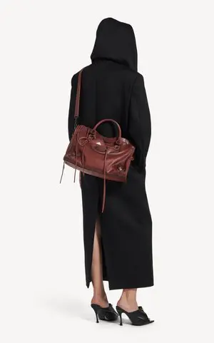 Balenciaga Le City Medium Leather Bag - Red