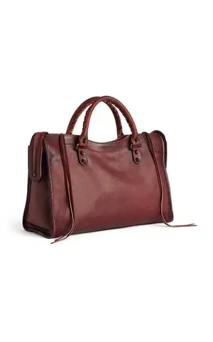 Balenciaga Le City Medium Leather Bag - Red