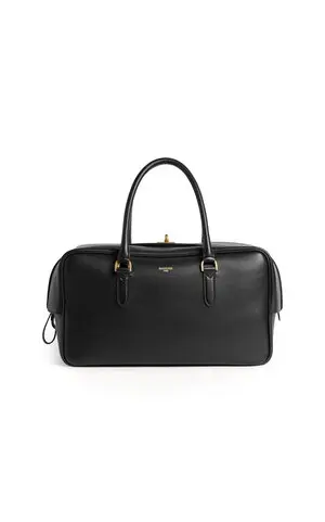 Balenciaga Le 7 Medium Leather Bowling Bag - Black