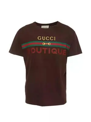 Gucci Graphic-print Jersey T-shirt - Brown