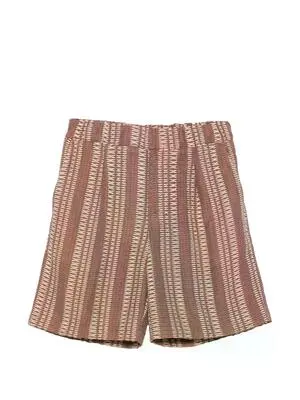 COSTUMEIN Geometric Pattern Elasticated Waist Shorts