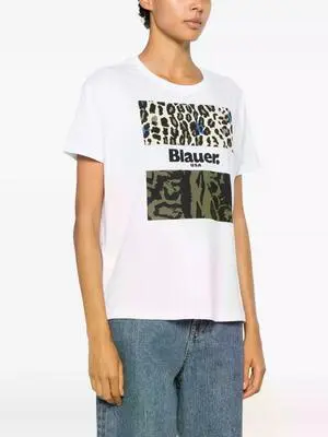 BLAUER. Leopard-print Camouflage T-shirt